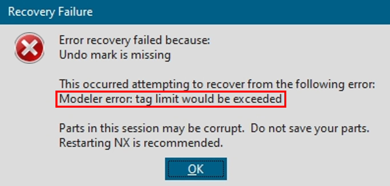 NX二次开发-Modeler error：tag limit would be exceeded | 知识储存库